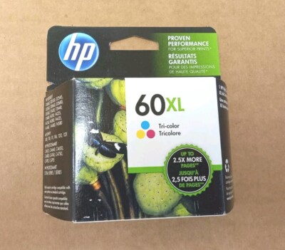 HP 60XL Tri Color Ink Cartridge CC644WN New Factory Sealed Original Box ...