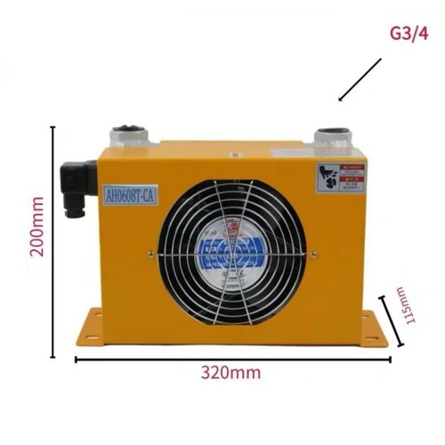 AH0608T-CA 60L/min Hydraulic Air Cooler Hardware Fan Air Cooling Oil ...