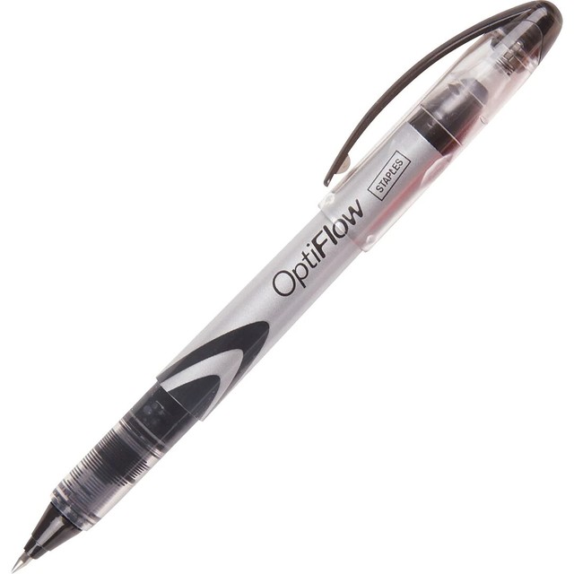 Staples Optiflow Rollerball Pens Fine Point Black 1 Dozen B2 for sale ...