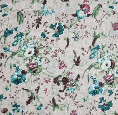 100% Cotton fabric vintage floral flower Print soft tela algadon 45" W ...