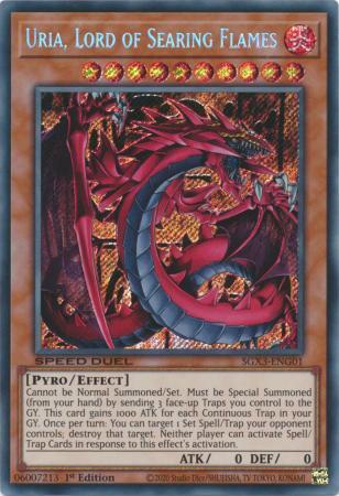 Yugioh! LP Uria, Lord of Searing Flames - SGX3-ENG01 - Secret Rare ...