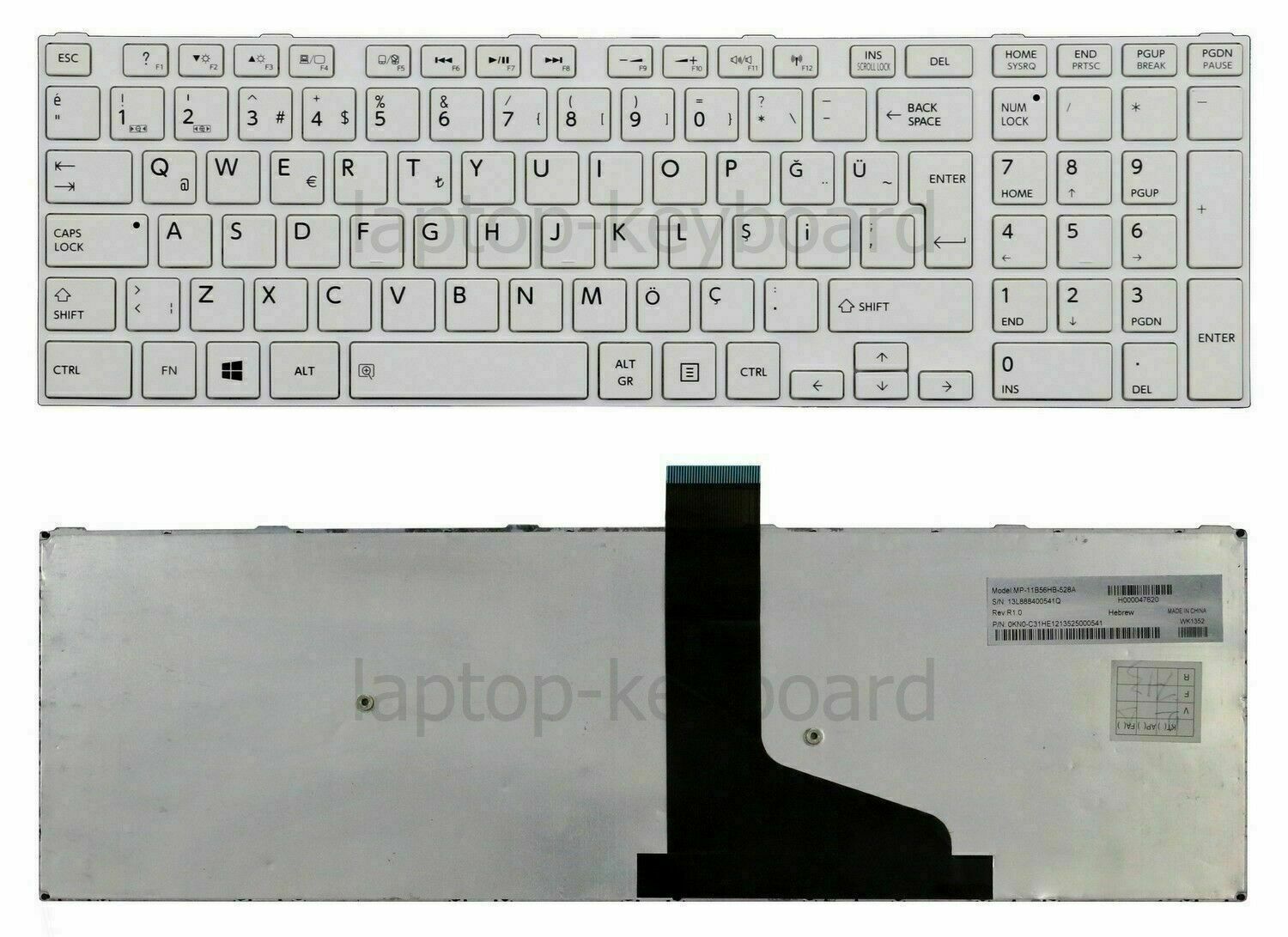 Turkish genuine keyboard Toshiba C70-A U50 M50 L50 L70 S50 S55 S70 ...