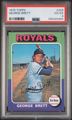 Graded 1975 Topps George Brett #228 Rookie RC Baseball Card PSA 4 VG-EX ...