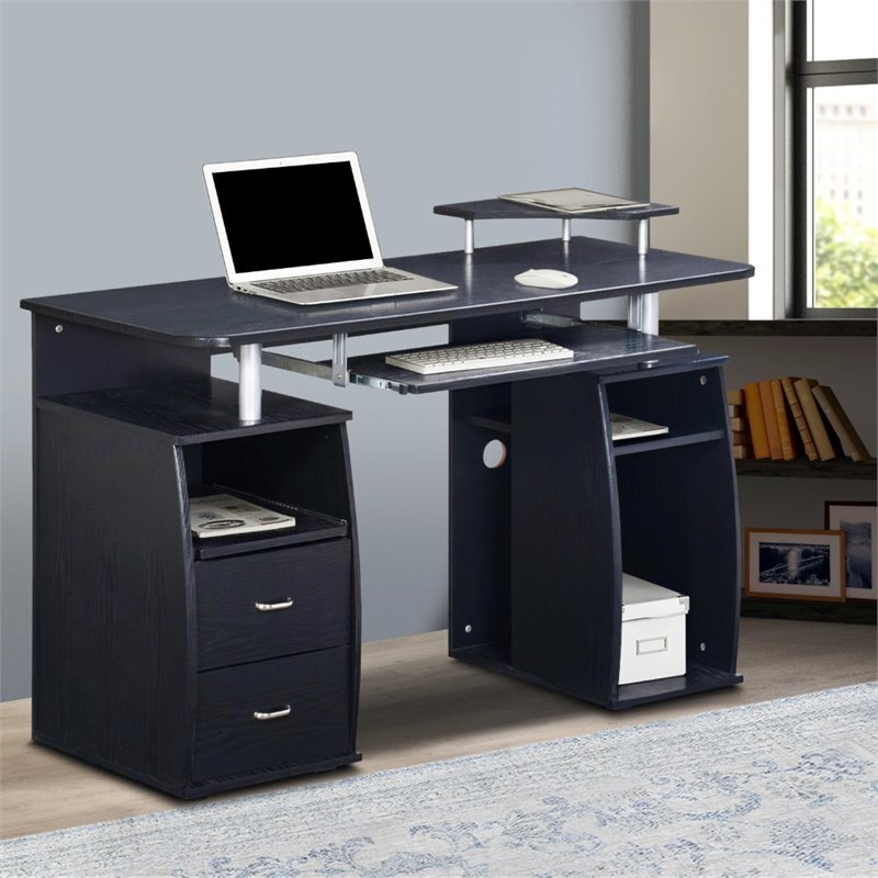 Scranton & Co Modern MDF Wood Home Office Computer Desk in Espresso | eBay