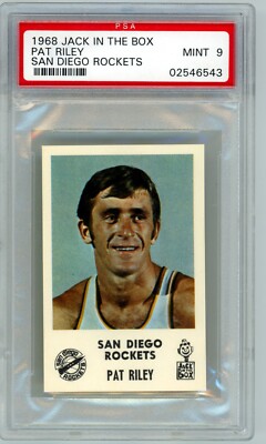 1968 Jack in the Box Pat Riley Rookie Card PSA 9 Mint Centered San ...