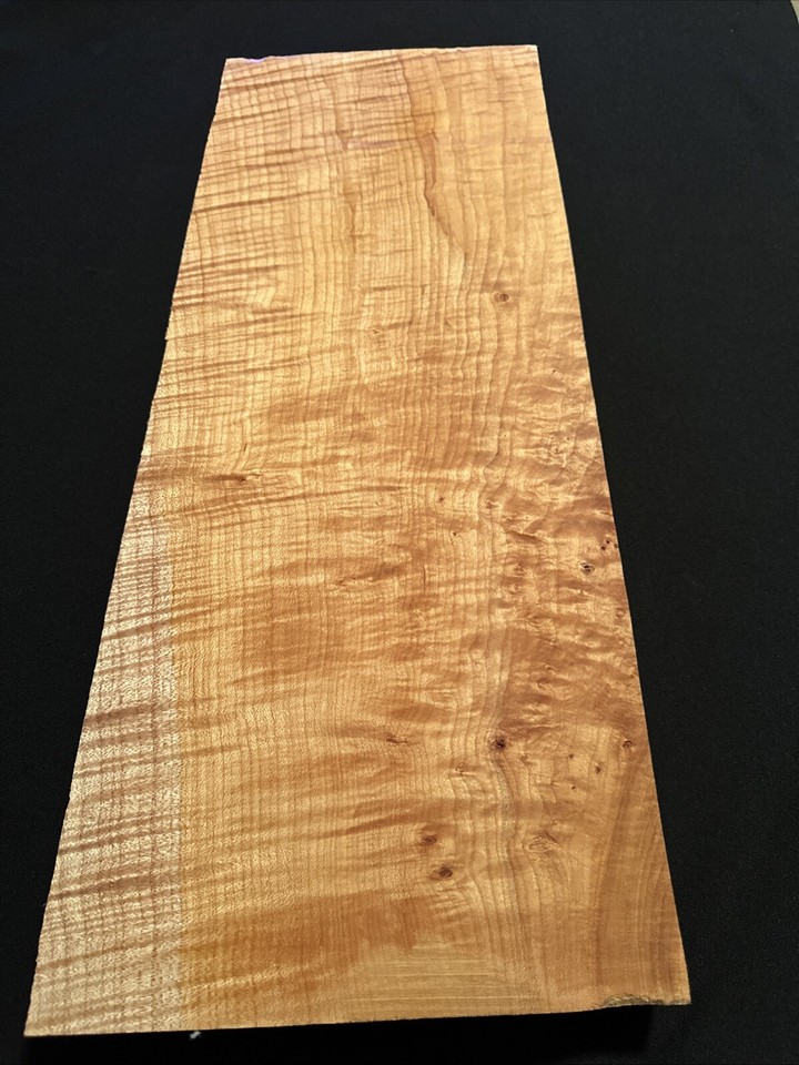 5A Fiddleback Maple, 20 1/4” Long, 7 3/4” To 9 7/8” Widest, 1 3/4 ...