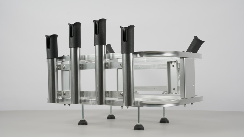 Aluminum Jet Ski PWC Fishing Rod Rack & Cooler Combo - Compatible with ...