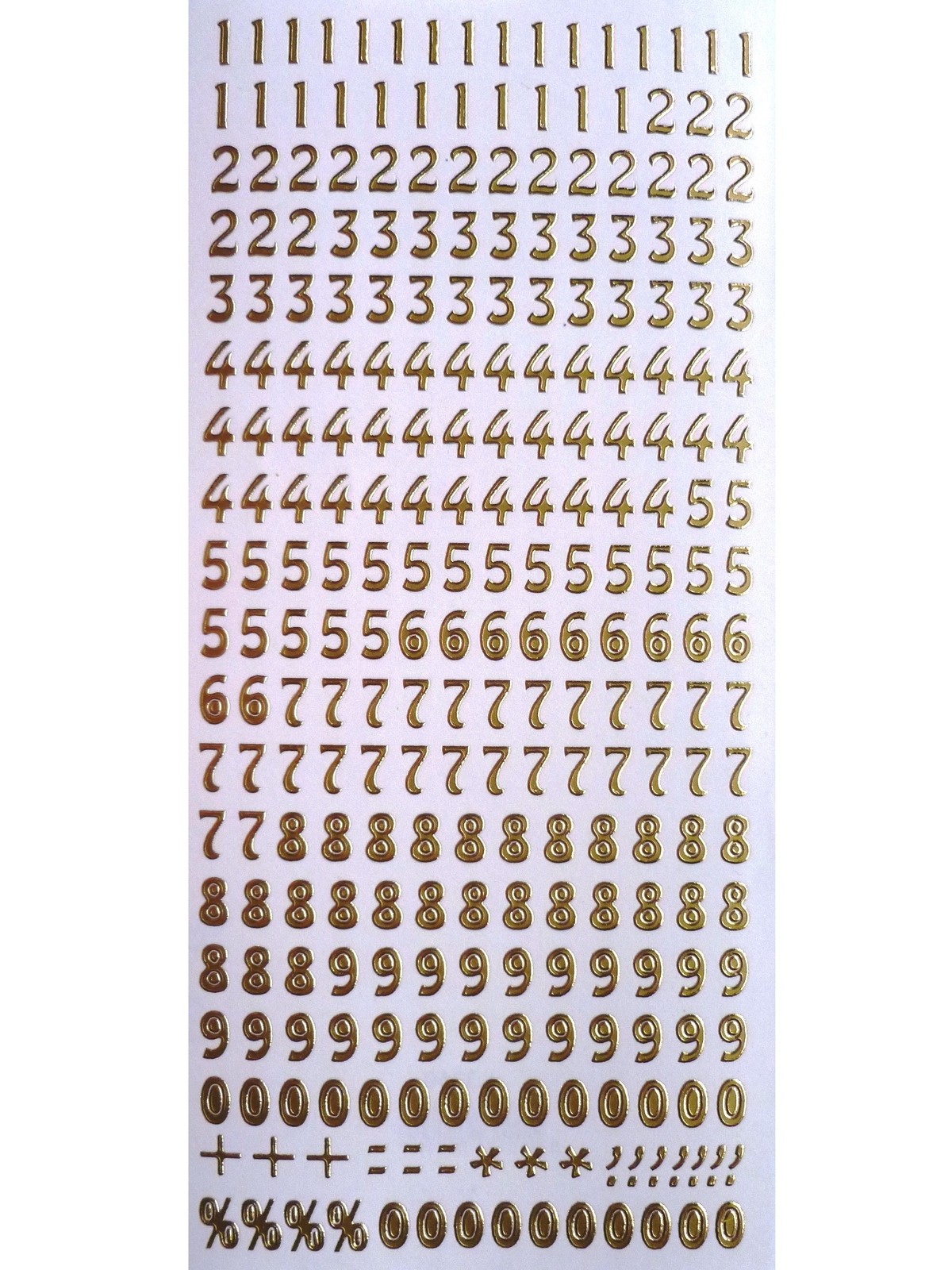MINI NUMBERS Peel Off Stickers 8mm Tall 1 2 3 4 5 6 7 8 9 0 % ...