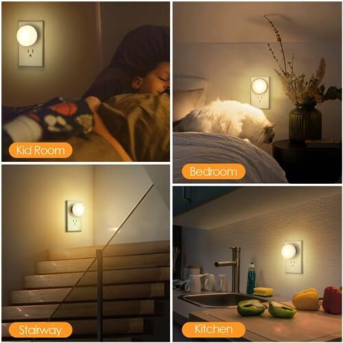 LED Night Lights Plug into Wall 5-Pack Plug in Nightlight Soft White ...
