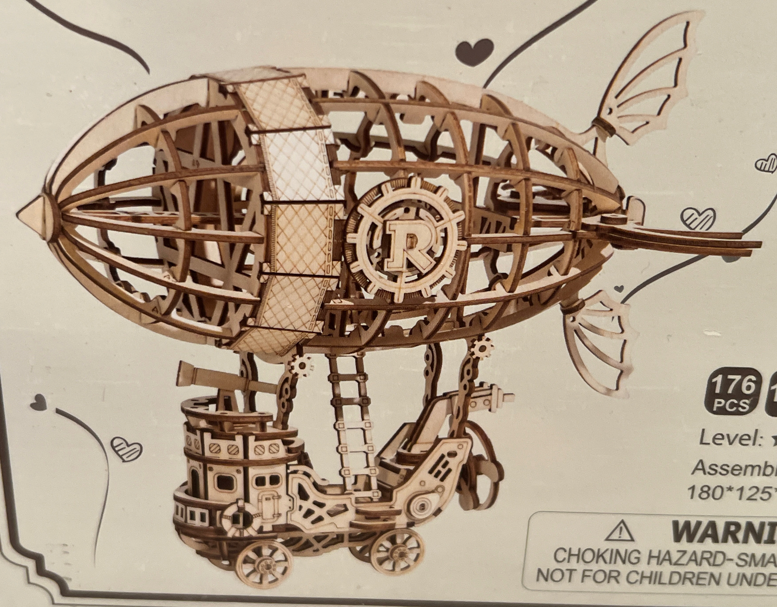 AIRSHIP Wooden Model KIT Aircraft Blimp 3D Puzzle Hobby Craft Robotime ...