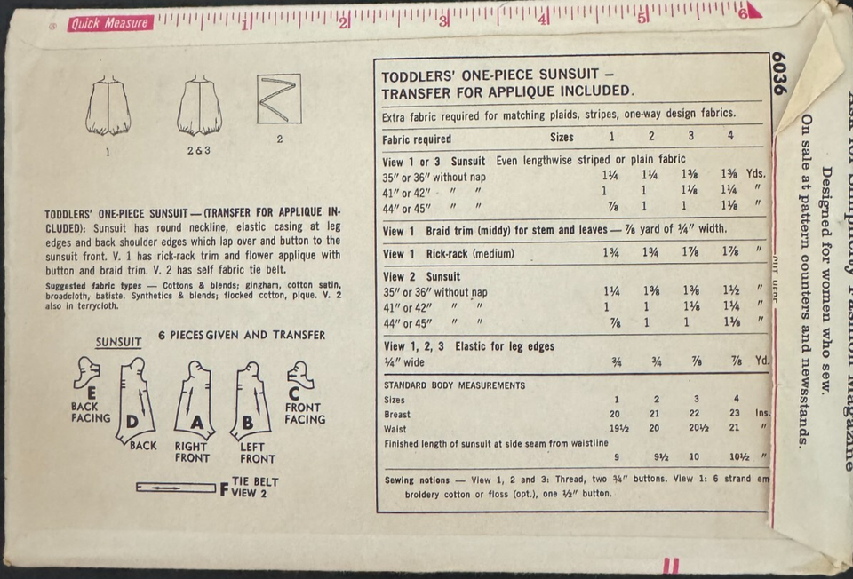 6036 Simplicity Toddler Girl Sewing Pattern Sunsuit Romper with ...