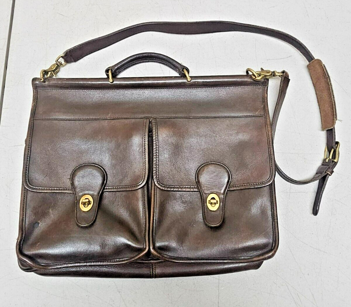 Vintage Coach 5279 Vintage Brown Leather Briefcase Me… - Gem