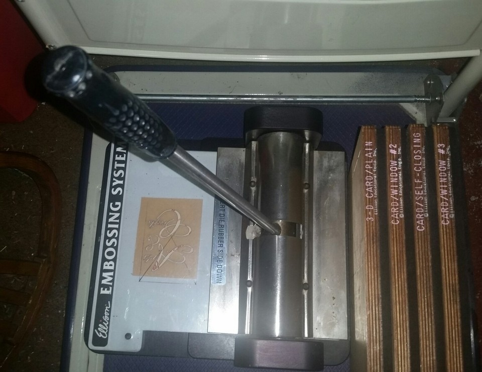 Vintage ELLISON EMBOSSING EDUCATIONAL MACHINE SureDie 25 Blocks Used ...