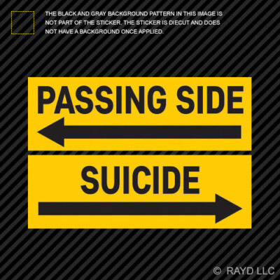 Passing Side and Suicide Sticker Die Cut safety semi truck driver wide ...