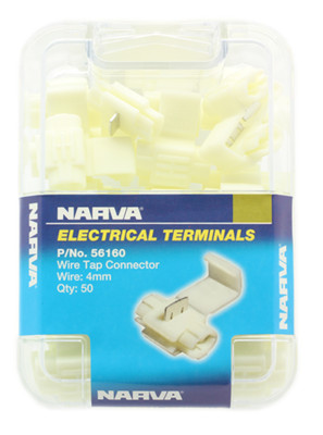 Narva ELECTRICAL TERMINAL WIRE TAP CONNECTORS 3-4mm 50Pcs White *Aust ...