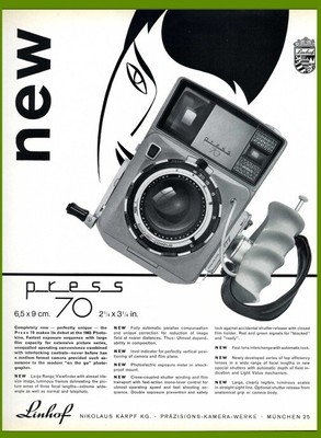 Linhof Press 70 Camera vintage 1963 Print Ad | eBay
