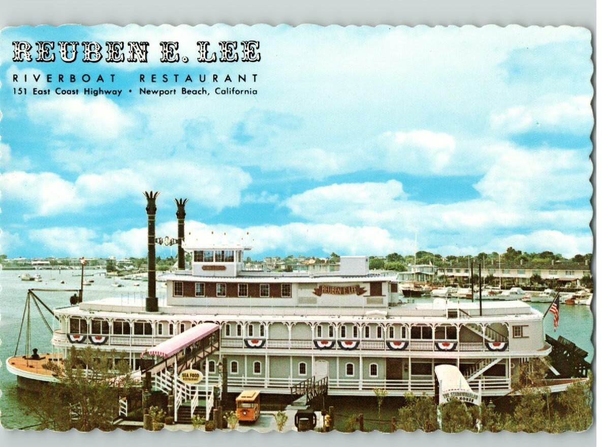 1970s Reuben E Lee Riverboat Restaurant Postcard Vintage Newport Beach ...