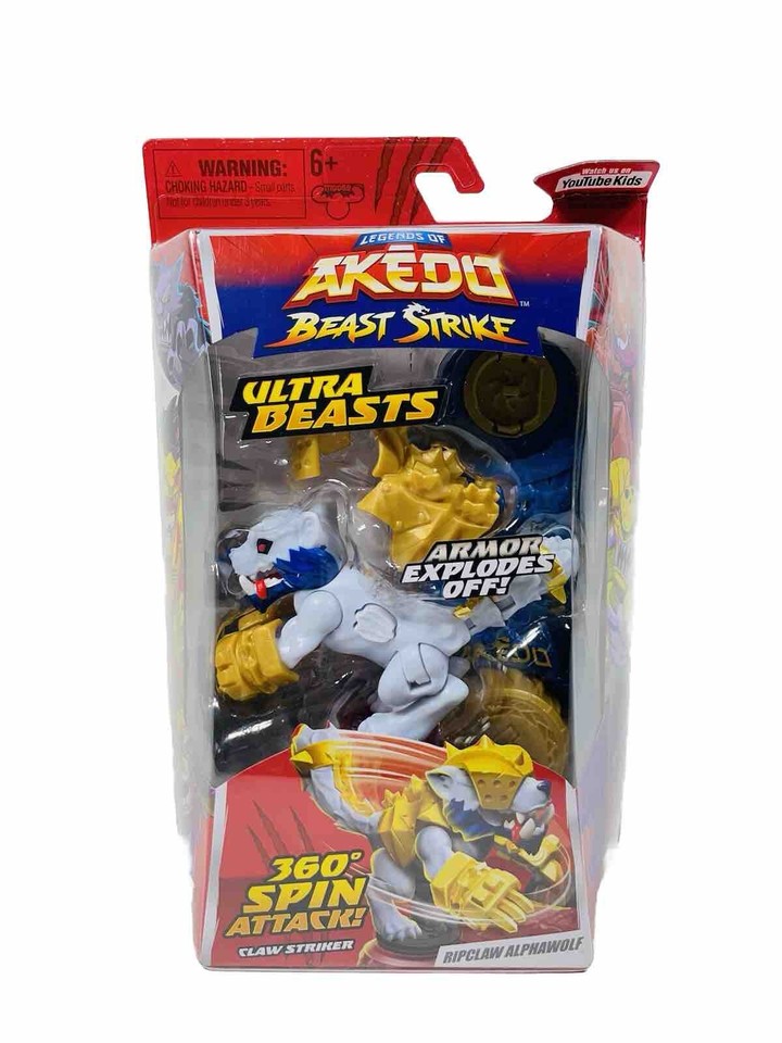 Legends Of Akedo Beast Strike Ultra Beasts RIPCLAW ALPHAWOLF 360 Spin ...