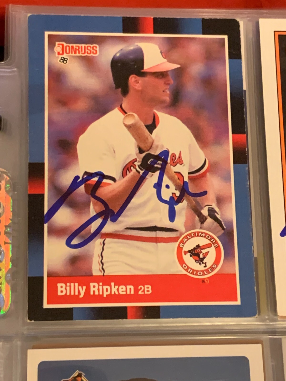 BILLY RIPKEN AUTOGRAPHED SIGNED 1988 DONRUSS CARD ORIOLES COA | eBay