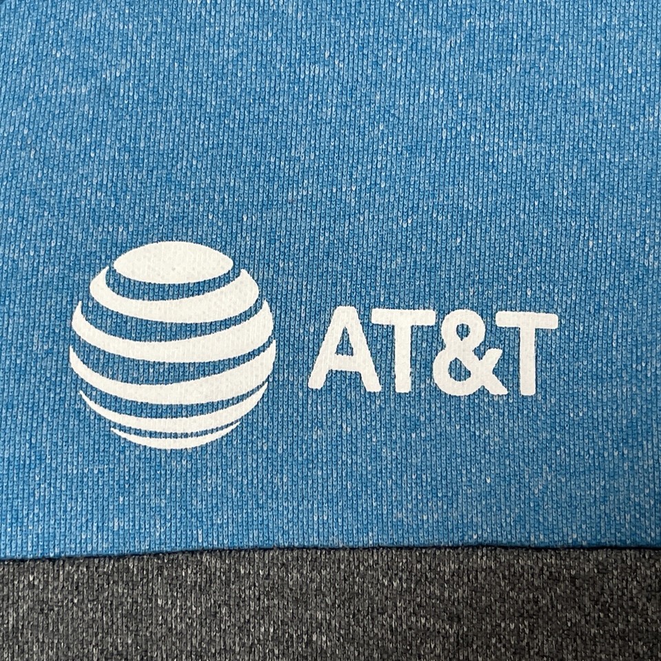 AT&T Henley t-shirt Adult Large Crew Neck Short Sleeve Logo Uniform ...