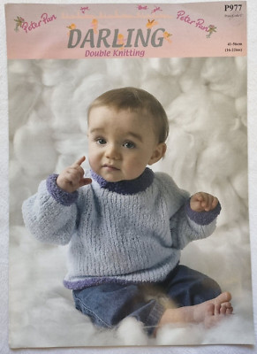 Peter Pan Knitting Pattern 977 Babies Raglan Sweater and Cardigan - VGC ...