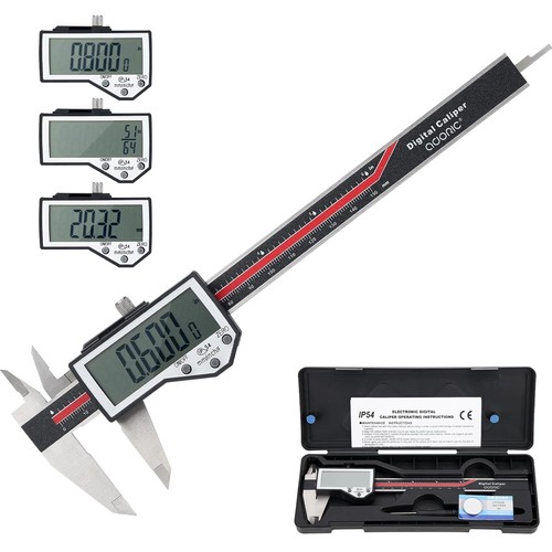 Digital Caliper, 6" Caliper Measuring Tool 6", Red Stainless Steel | eBay