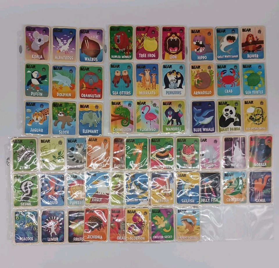 COMPLETE COLLECTION 60 BEAR Fruit Roll Animal Trading Cards In ...