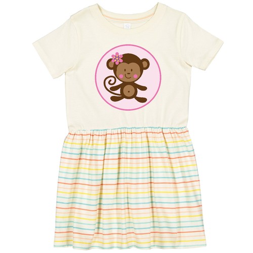 Inktastic Monkey Girl Toddler Dress Lover Animal Girls Pink Cute Zoo ...