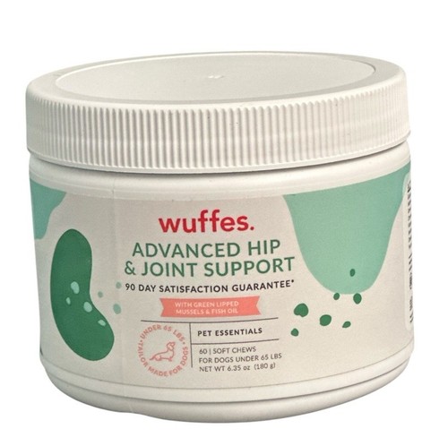 Wuffes Dog Advanced Hip & Joint Support 60 Soft Chews for Dogs Under ...