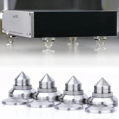 4pcs Adjustable Stainless Steel HIFI Speaker Turntable Isolation Feet ...