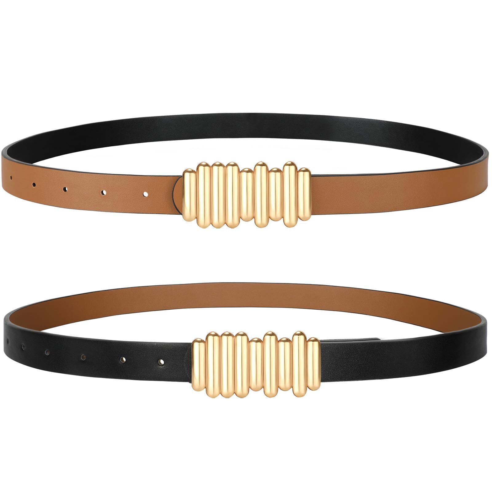 Fashion Women Reversible Belts for Dresses Jeans Pants, Two-in-one ...