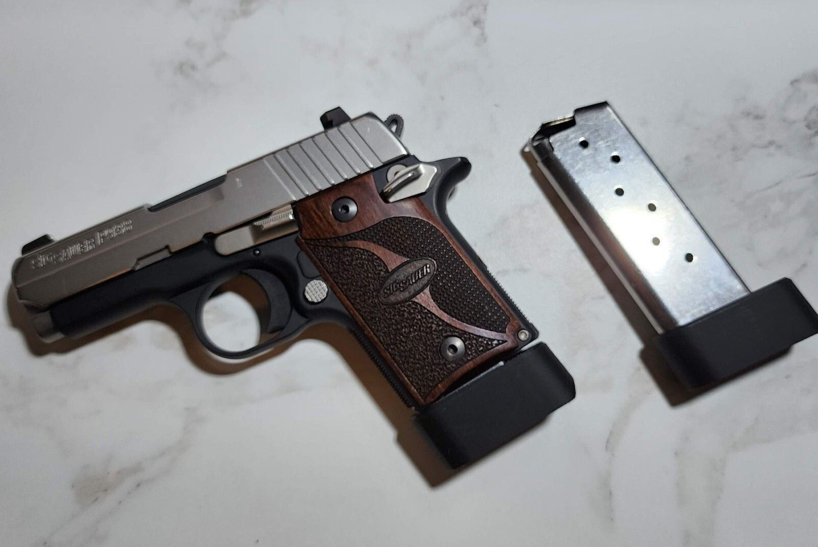 Sig P938 7 Round Magazine Pinky Straight Extension - 3D printed, Black ...