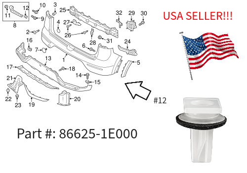 8 NEW BUMPER BRACKET SCREW GROMMETS! FOR HYUNDAI ELANTRA KIA NIRO ...