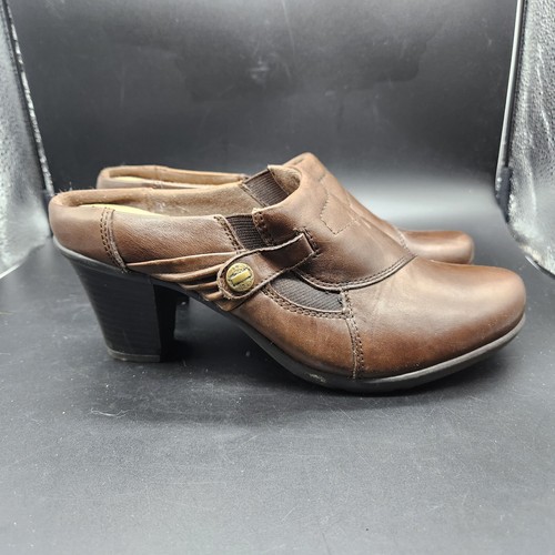 Michel M Leather Mary Port 2 Comfort Mule Shoe Brown Womens 8.5M | eBay