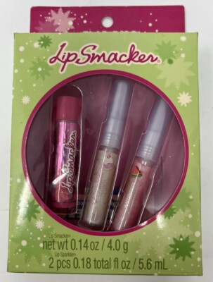 RARE Lip Smacker Glisten 'n Gloss Set Cool Raspberry Ice W/ 2 Sparklers ...