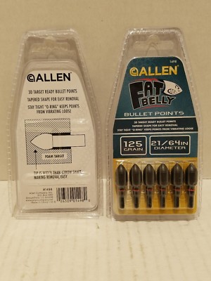 Allen FAT BELLY 3D 125 Grain Bullet Points 21/64 Diameter-1498 - 6 Pack ...