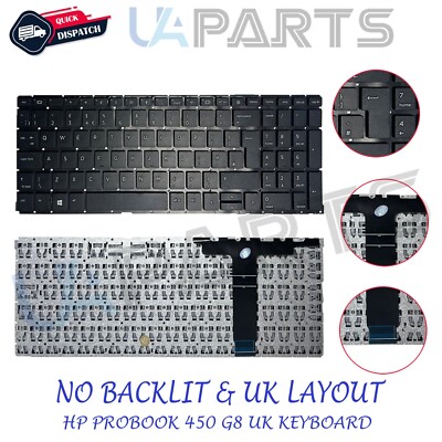 For HP ProBook 450 G8 455 G8 650 G8 UK Layout Laptop Keyboard ...