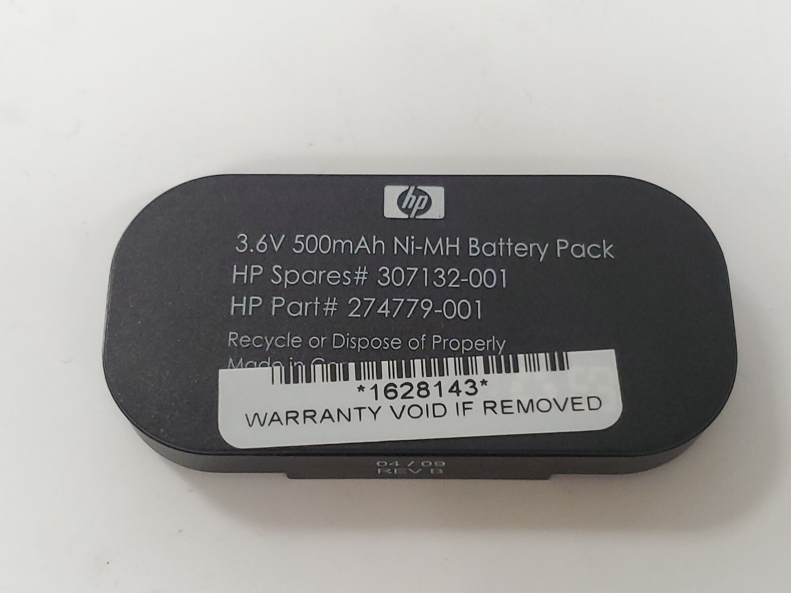 HP Geuine 274779-001 Spare 307132-001 Battery Pack Ni-mH 3.6V 500mAh ...