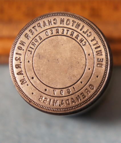 Antique GRENADA MS DeWitt Clinton Chapter 12 RAM MASONIC PENNY Stamping ...