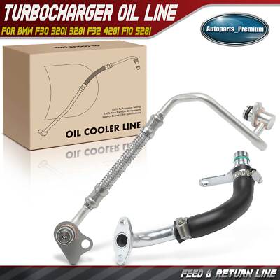 Inlet & Outlet Turbo Oil Feed and Return Line for BMW F30 320i 328i F32 ...