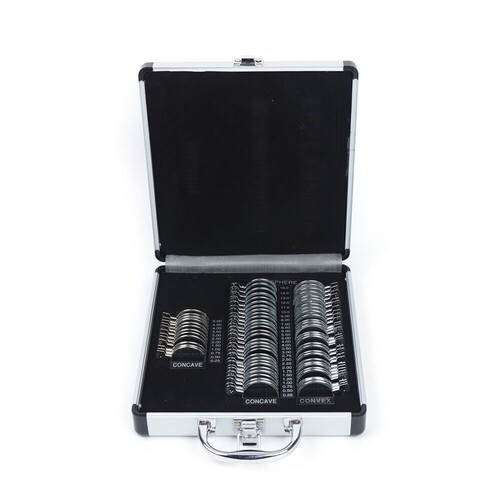68PCS Optical Trial Lens Set Optometry Kit Metal Rim w/ Aluminium Box ...