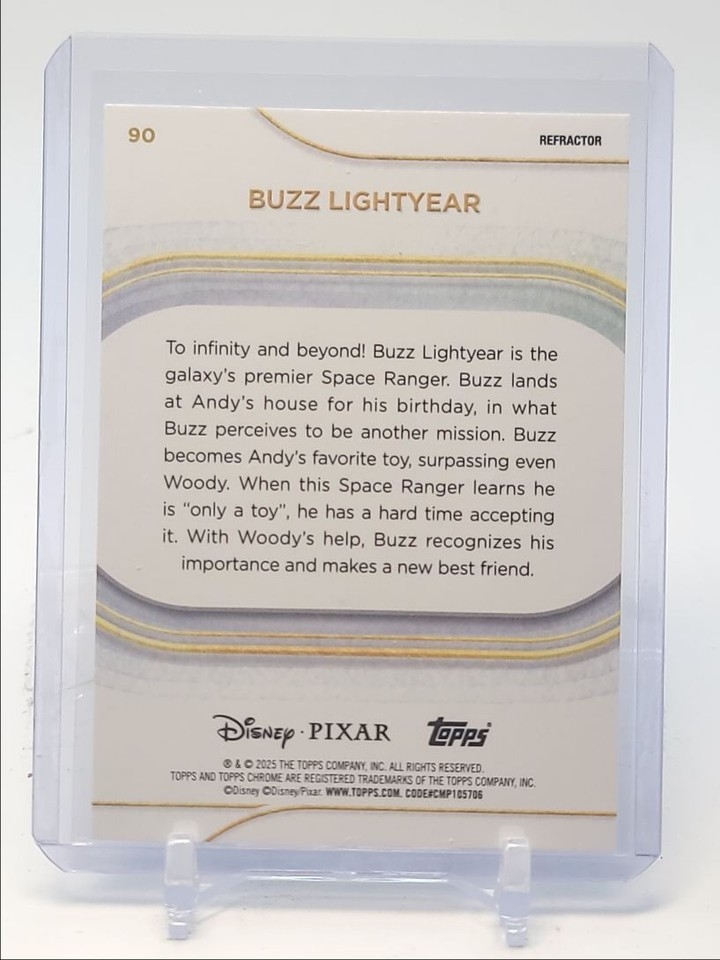 BUZZ LIGHTYEAR 2025 TOPPS CHROME DISNEY REFRACTOR Q4832 | eBay