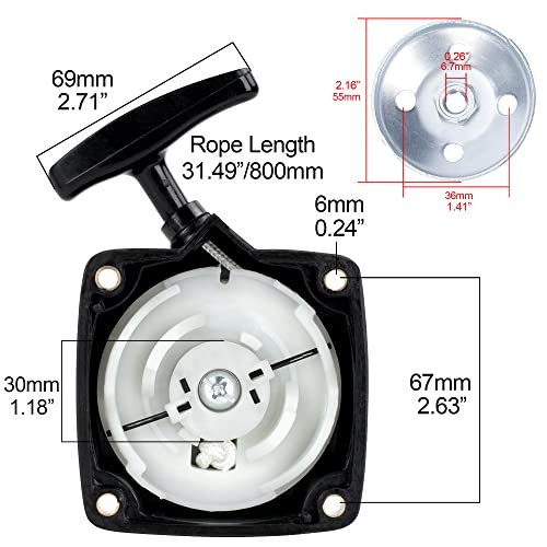 Recoil Pull Starter Replacement for 43cc 49cc Pocket Bike Gas Scooter ...