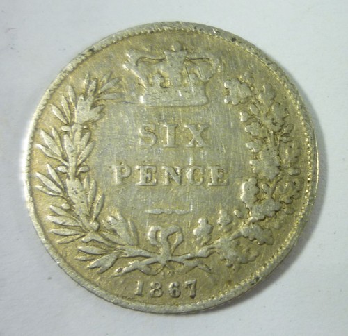 Great Britain 1867 Six Pence Silver Coin | eBay