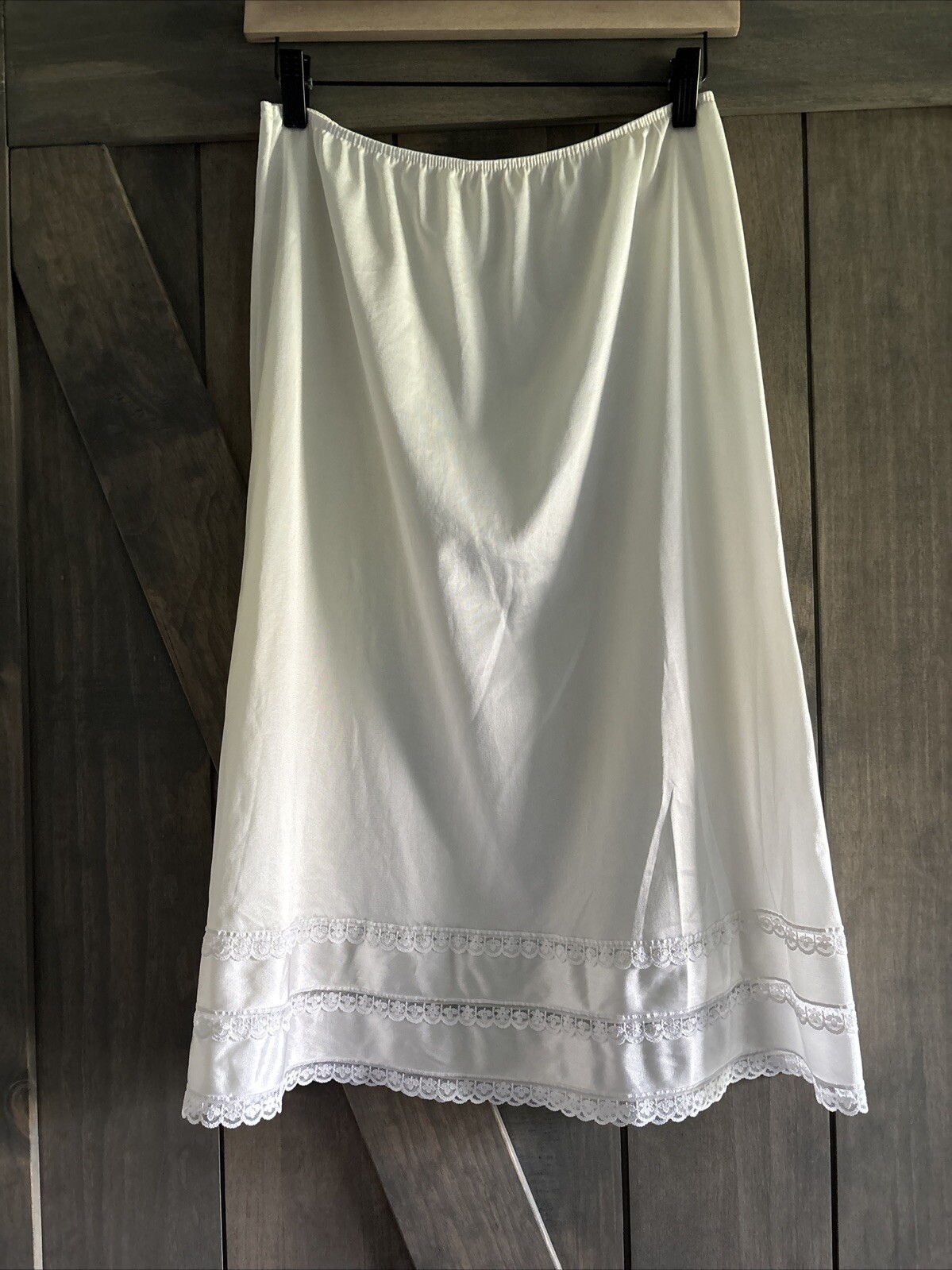 Vintage Sears Large Half Slip Ivory Side Slit Stretch… - Gem