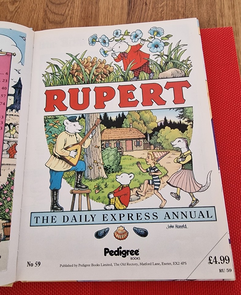 Rupert Annual Daily Express 1994 No.59 Unclipped Hardback Looks Unused ...