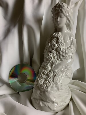 ANTIQUE Young Girl Spring Flower Princess Lady Porcelain Art Nouveau ...