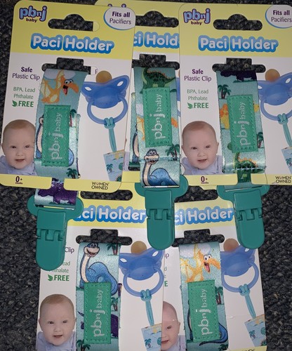 Lot 5 PBNJ Paci Holder Fasten Strap Clip Pacifier Tether Binky Baby ...