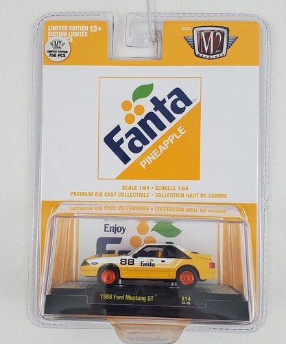 M2 Machines CHASE 1988 Ford Mustang GT Fanta Pineapple NOC 811469015241 ...