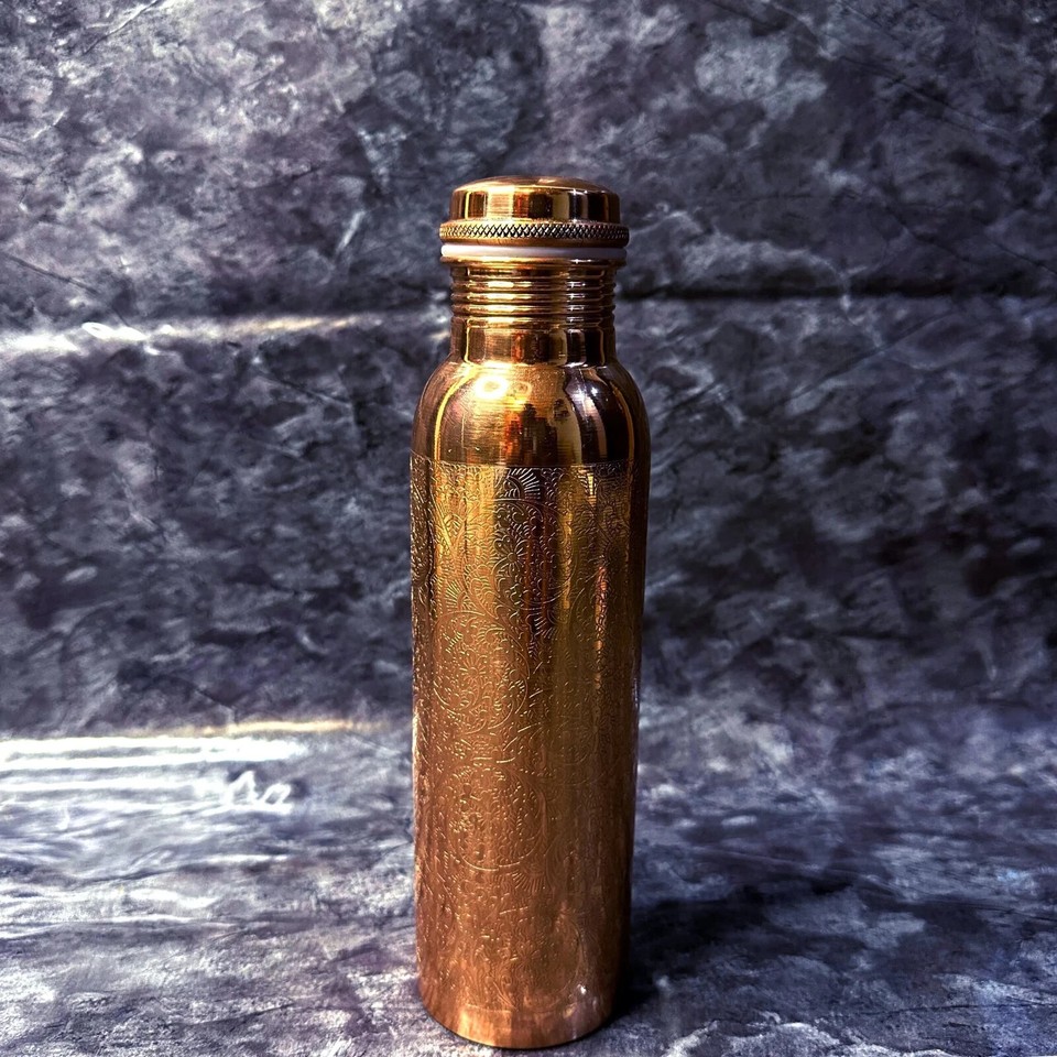 Antique Embossed Etching Design Pure Copper Bottle, Copper Drinkware ...
